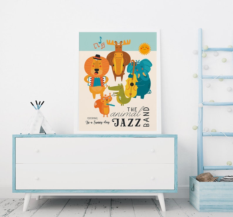 Animal Jazz Band Poster Funny Animals Musicians PRINTABLE - Etsy