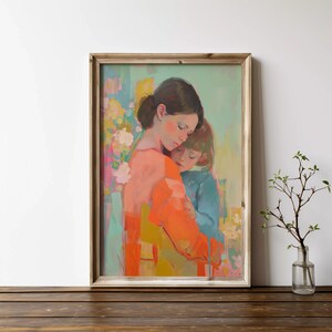 Mother of Child Painting | Mom Wall Art | Portrait Pastel Colors ...