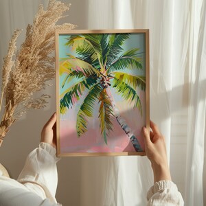 Boho Palm Tree Landscape Print | Summer Vibes Wall Art | Sunset Decor ...