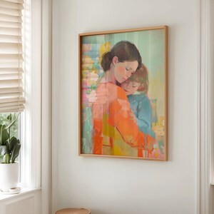 Mother of Child Painting | Mom Wall Art | Portrait Pastel Colors ...