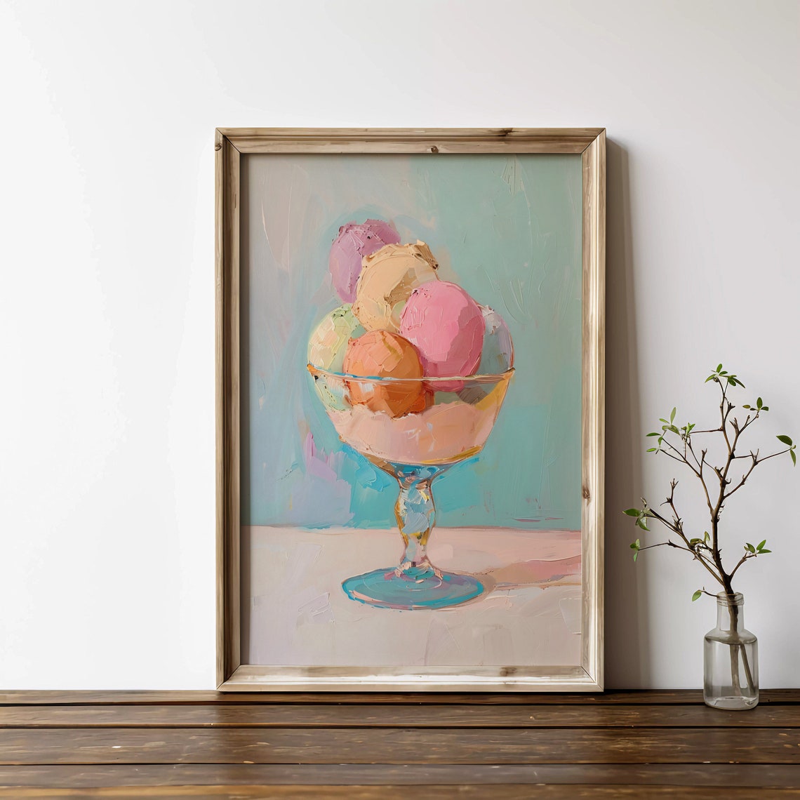Ice Cream Sundae Painting: Retro Kitchen Decor (digital Download) - Etsy