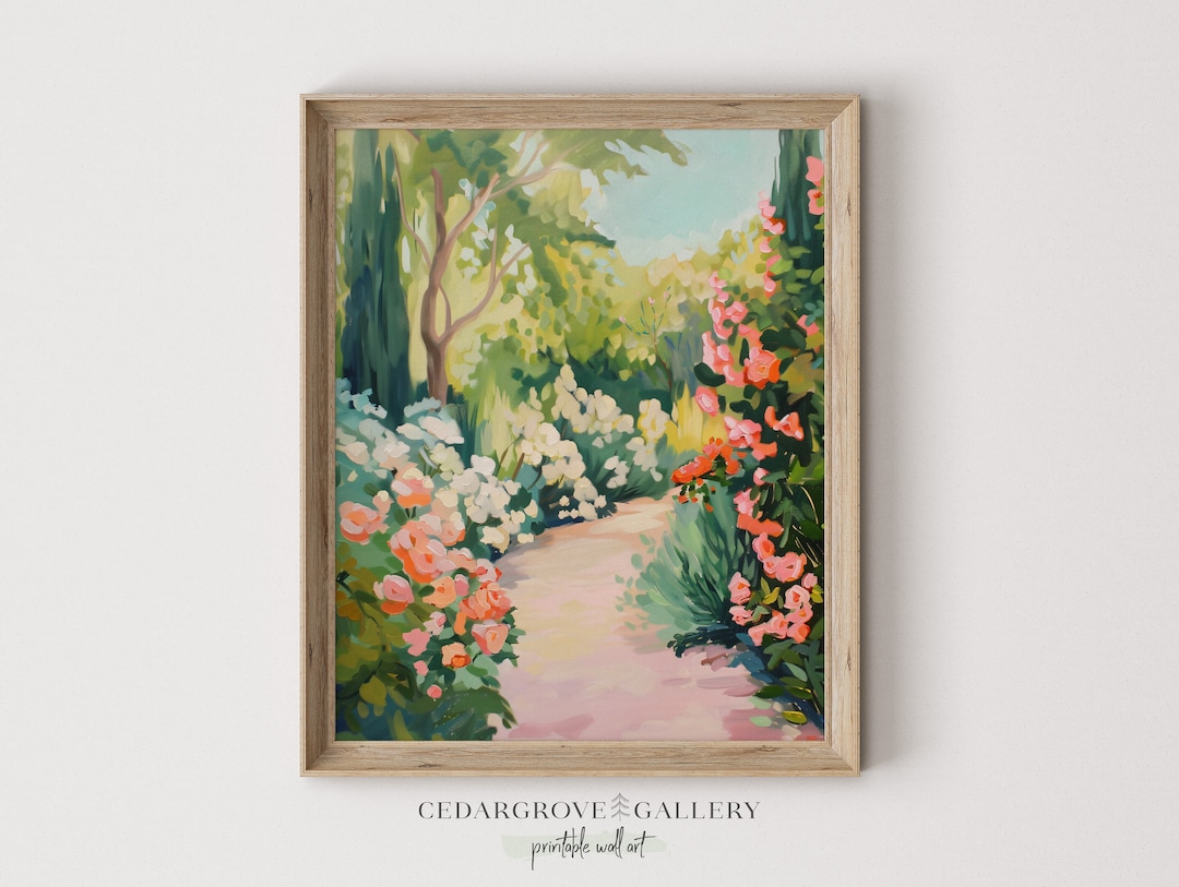 Spring Flower Path Painting: Cottagecore Garden Art (digital Download ...