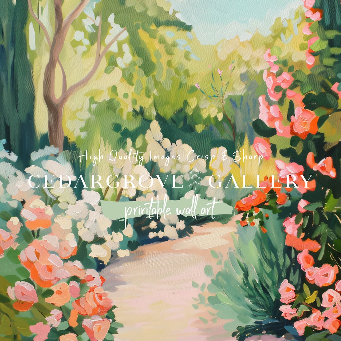 Spring Flower Path Painting: Cottagecore Garden Art (digital Download ...