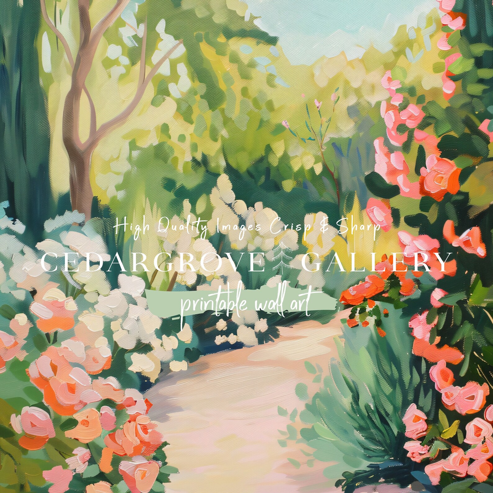 Spring Flower Path Painting: Cottagecore Garden Art (digital Download ...