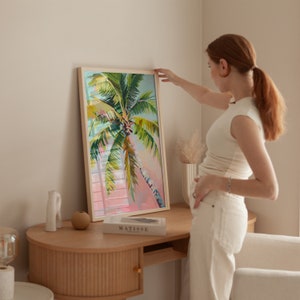 Boho Palm Tree Landscape Print | Summer Vibes Wall Art | Sunset Decor ...