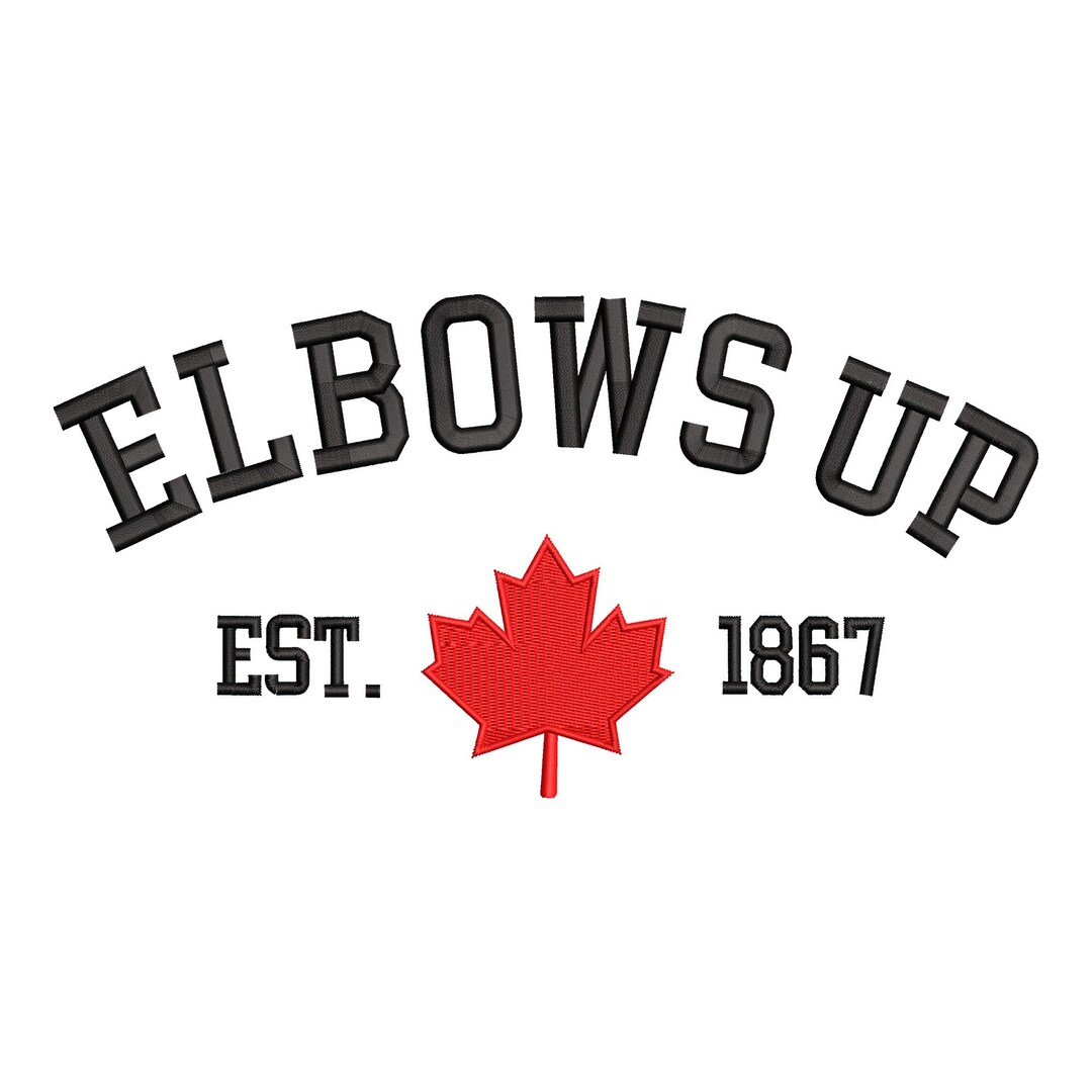 Elbows up Canada Embroidery Design | Maple Leaf Hat Machine Embroidery ...