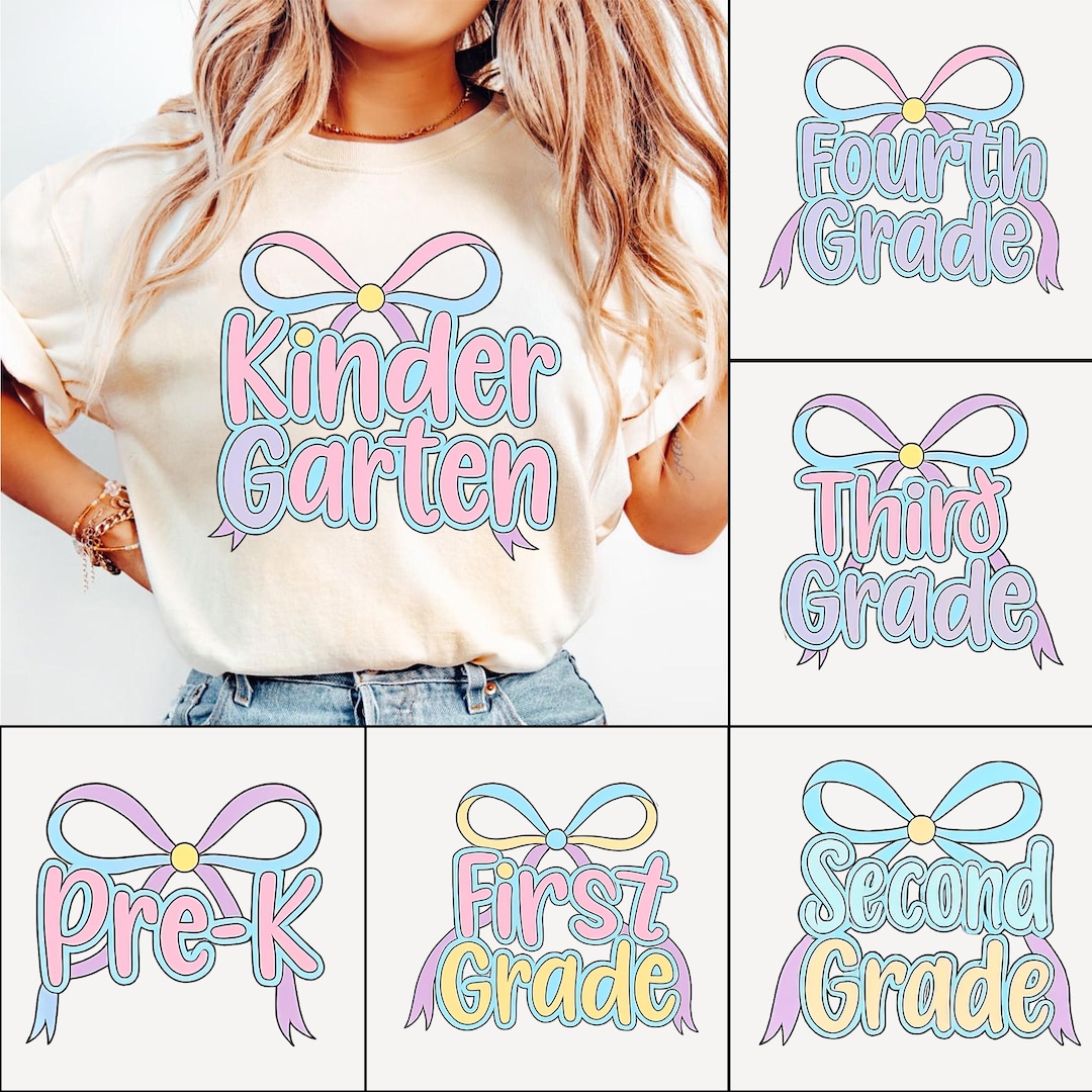 Preppy Back to School PNG Bundle, Teacher Coquette First Day of School ...