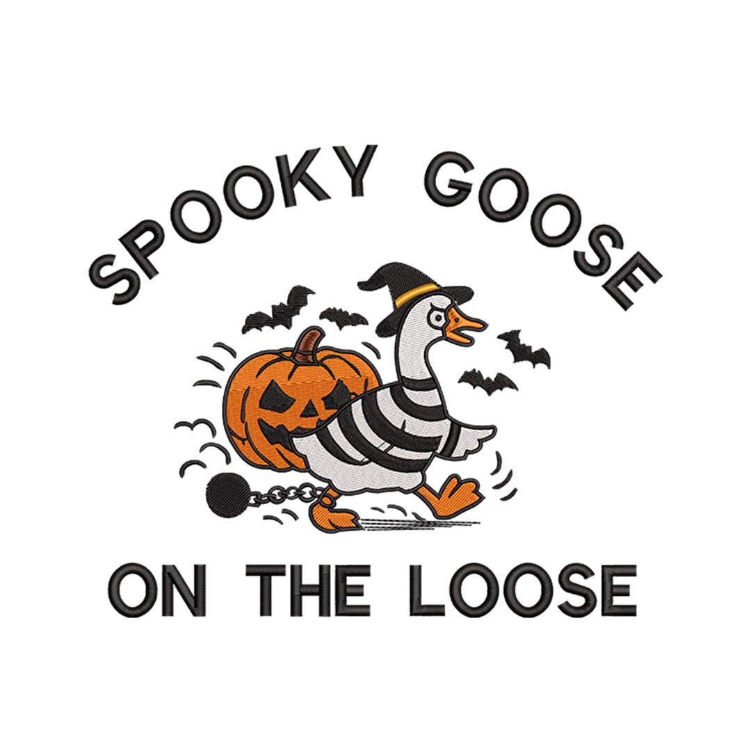 Spooky Goose on the Loose Halloween Embroidery Design – Funny Goose ...