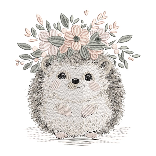 Hedgehog Embroidery - Etsy