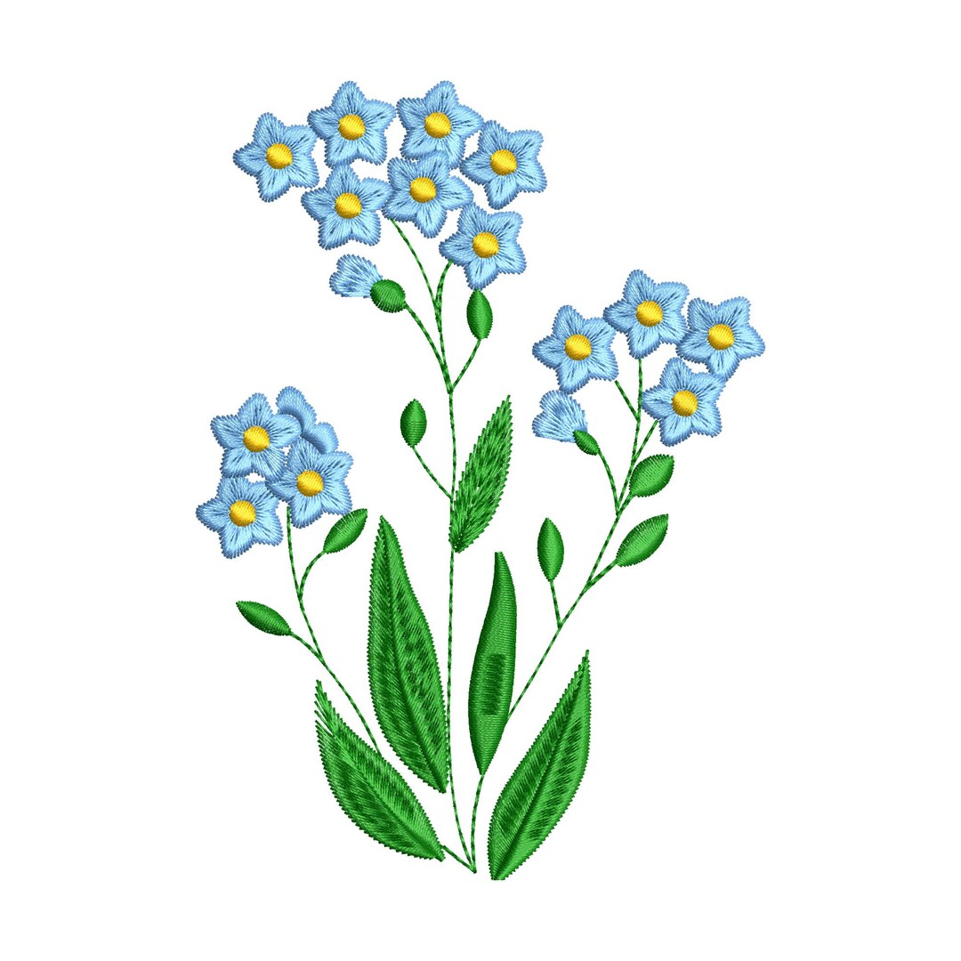 Forget Me Not Embroidery Design - Wildflower Machine Embroidery File ...