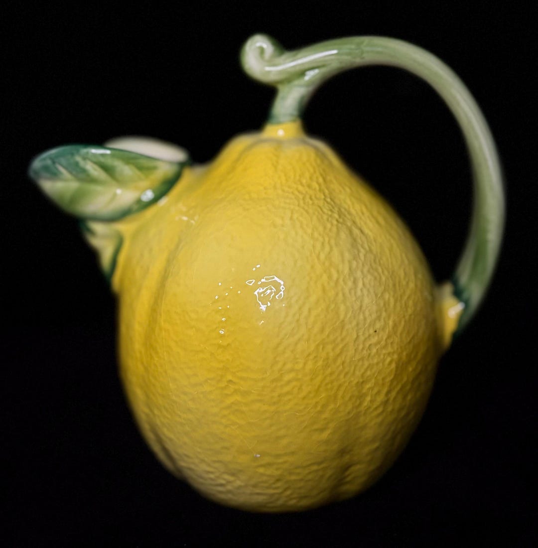 Vintage Majolica Lemon Pitcher - Etsy