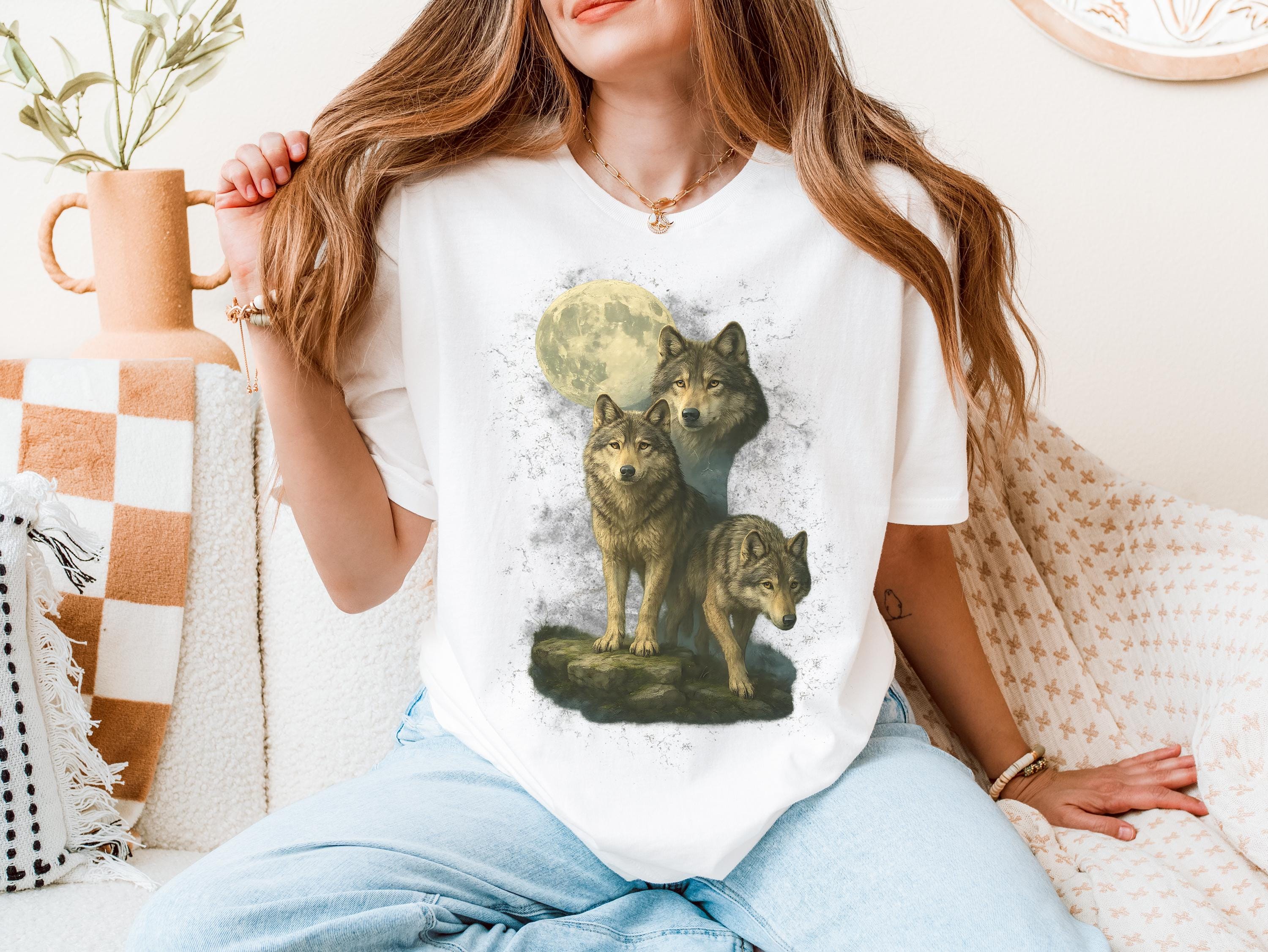 Vintage Wolf Shirt – Wolf Graphic Shirt – Wolf Lovers Shirt – Wolf ...
