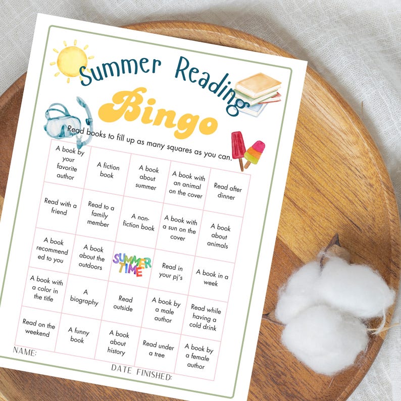 Summer Reading Log and Bingo Sheet Bundle, Homeschool Reading Activity ...