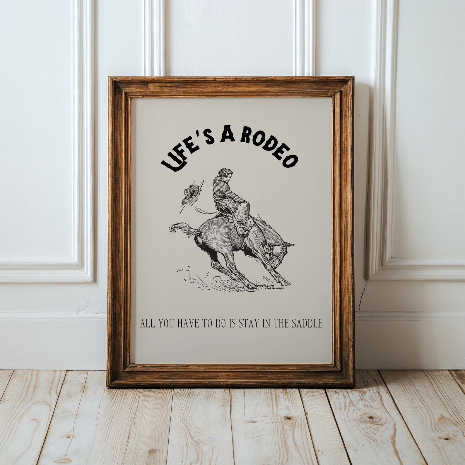 Life's A Rodeo Printable Wall Art, Western Art Prints, Bucking Horse ...
