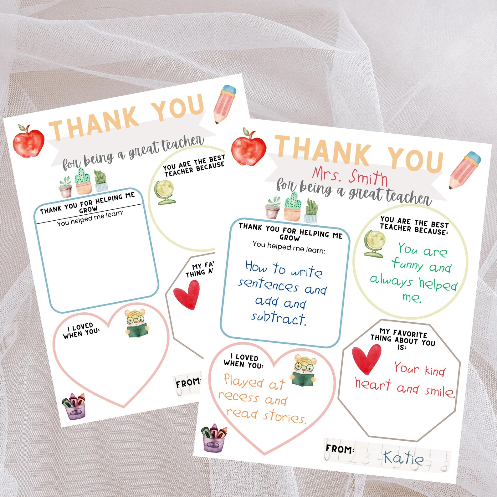 Teacher Appreciation Thank You Card Printable, Teacher Appreciation ...