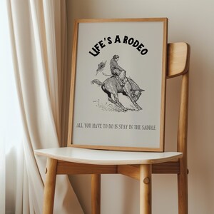 Life's A Rodeo Printable Wall Art, Western Art Prints, Bucking Horse ...