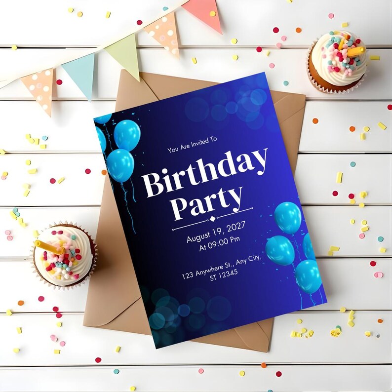 Editable Birthday Invitation Template, Canva Invite (digital Download ...