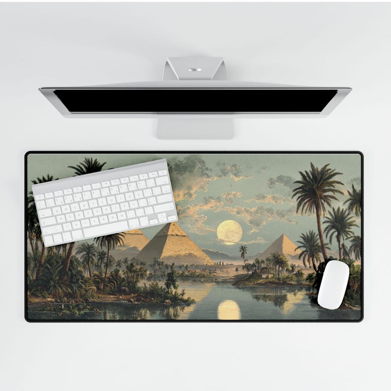 Desert Oasis Egyptian Pyramids Desk Mat Artistic Computer Pad Etsy 4277