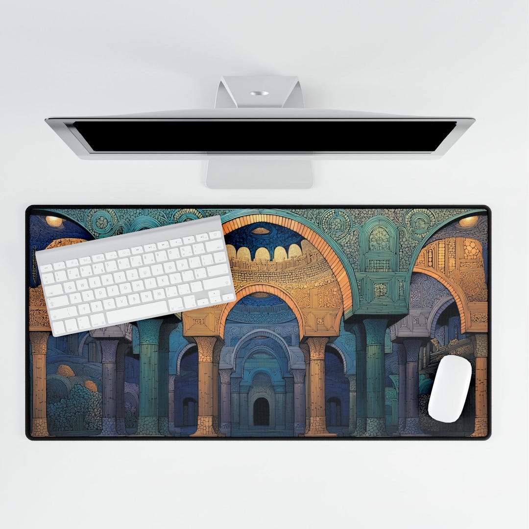 Pastel Architectural Desk Mat, Artistic Computer Pad - Etsy