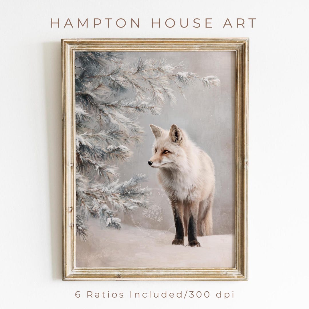 Winter Wildlife Fox Portrait Rustic Woodland Scene Serene Snowy Forest ...