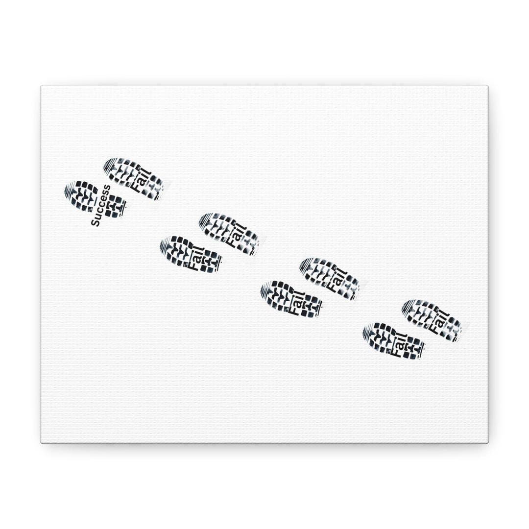 Steps to Success Motivational Footprint Canvas Minimalist Wall Art - Etsy