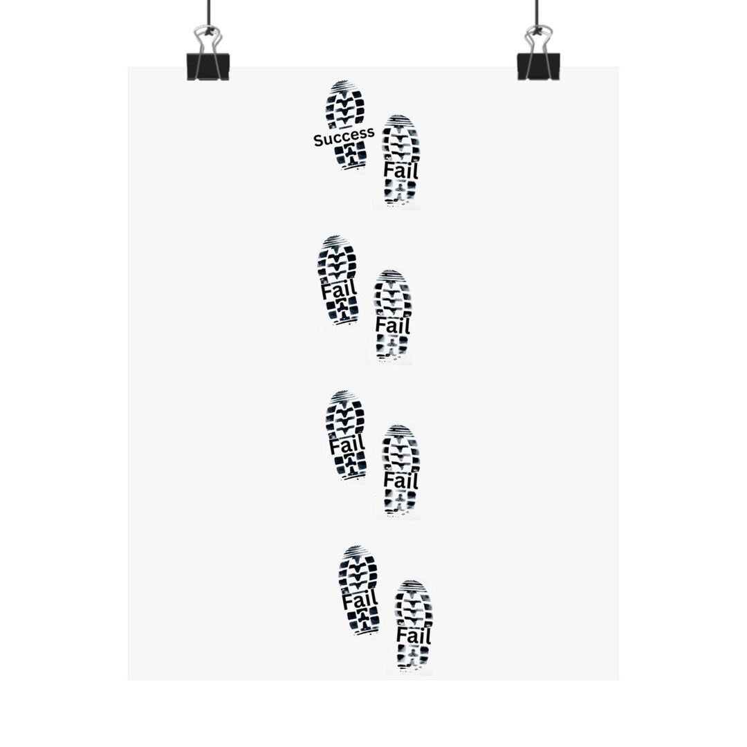 Steps to Success Motivational Footprint Canvas Minimalist Wall Art - Etsy