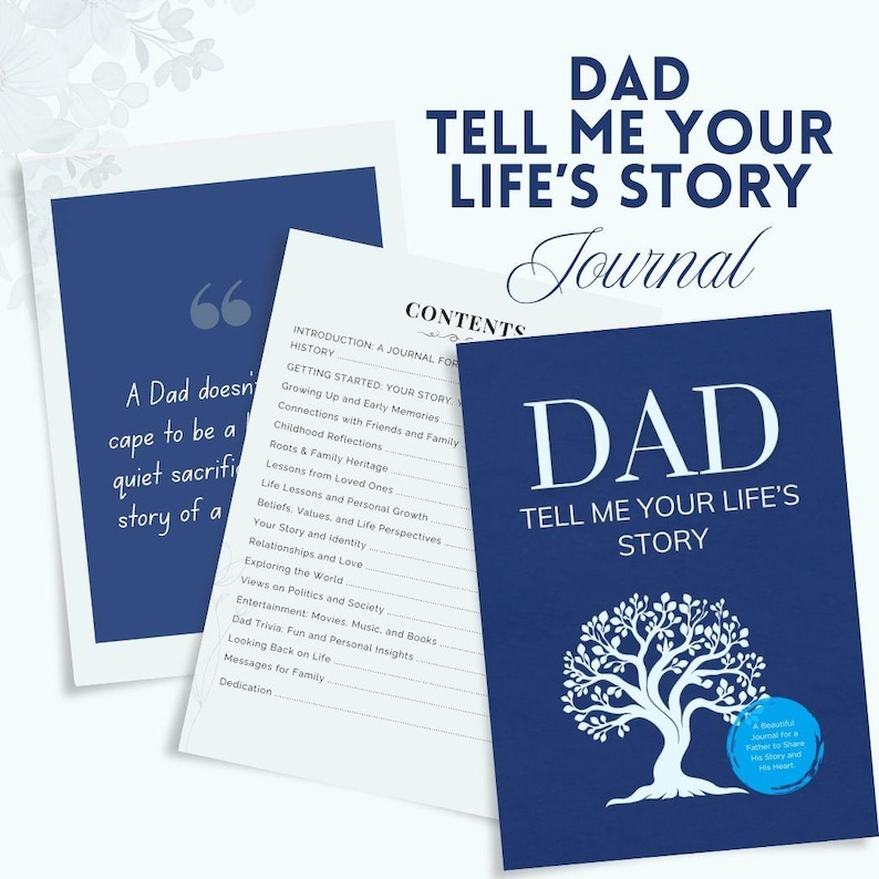 Dad, Tell Me Your Life's Story Printable Journal, A Father’s Legacy ...