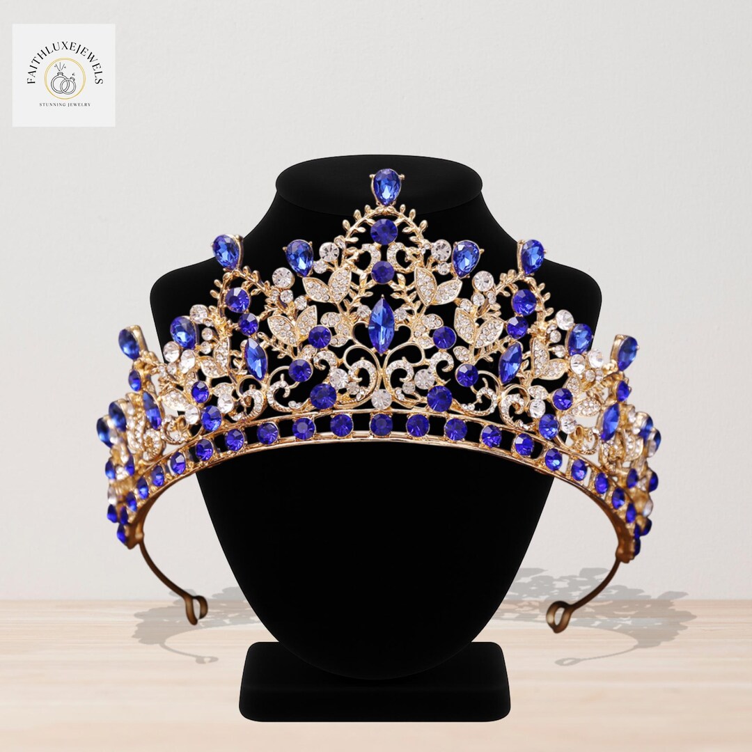 Green/red/blue Zircon Wedding Gold Crown - Sweet Girl Prefect Bridal ...