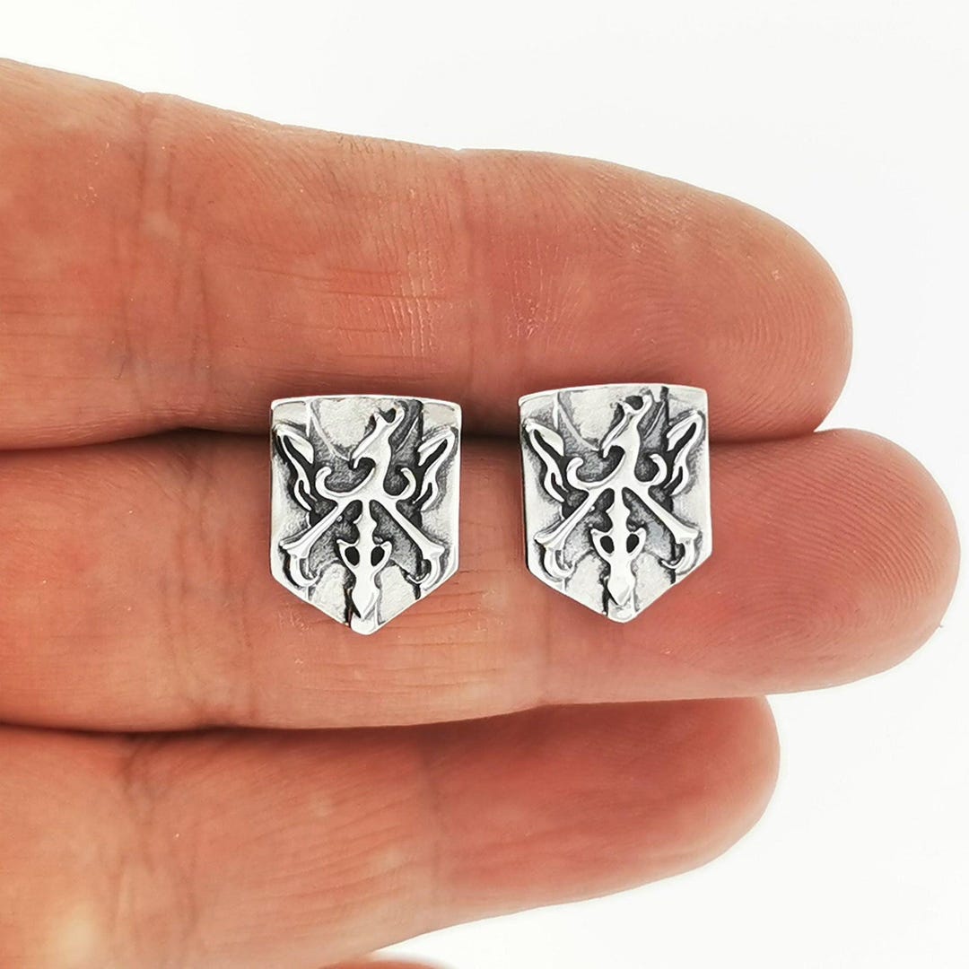 Final Fantasy 16 Rosfield Family Crest Stud Earrings in 925 Sterling ...