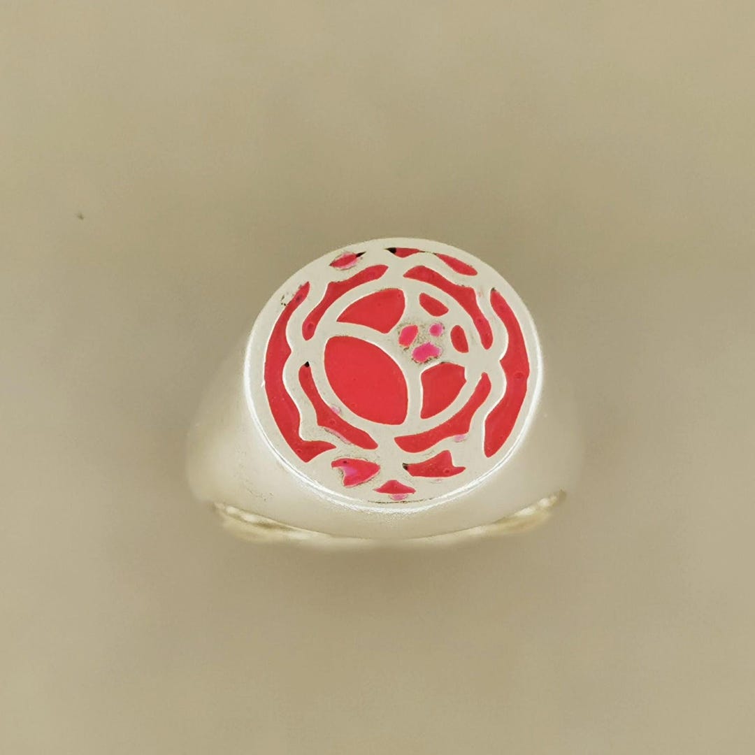 Rose Signet Ring 925 Sterling Silver or Antique Bronze Anime Cosplay ...