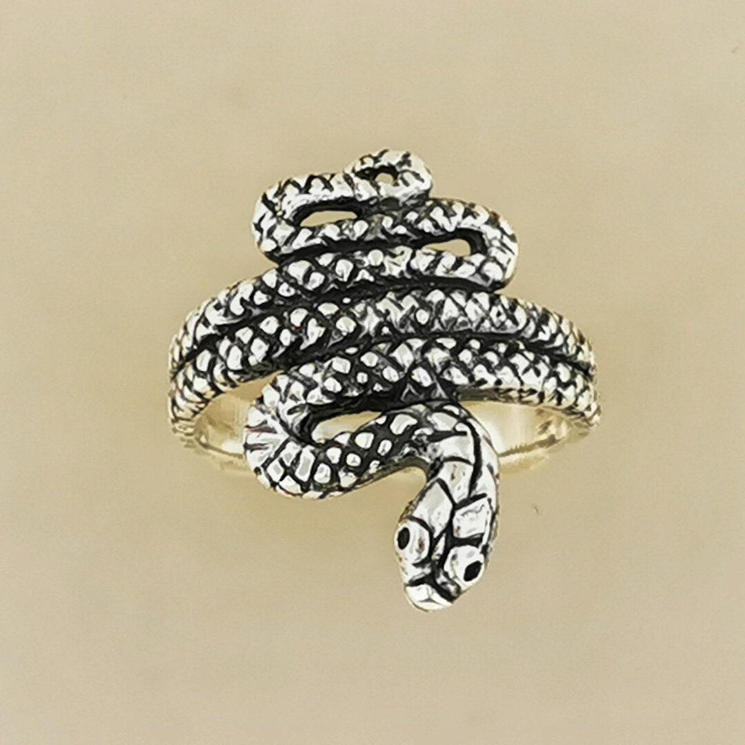 Bague serpent enroulé en argent 925 ou bronze Bague serpent 3D, bijoux ...