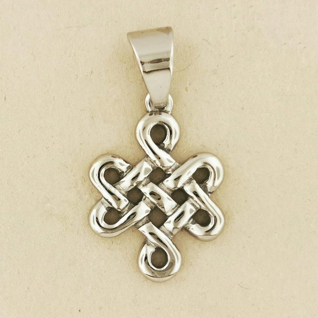 Large Endless Knot Pendant in Stainless Steel Endless Knot Pendant ...