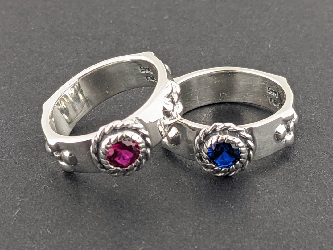 Howl and Sophie Rings Set in Sterling Silver With Faceted Imitation ...