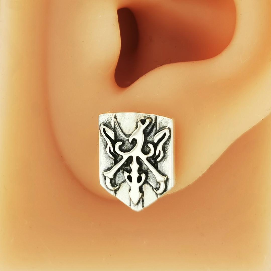 Final Fantasy 16 Rosfield Family Crest Stud Earrings in 925 Sterling ...