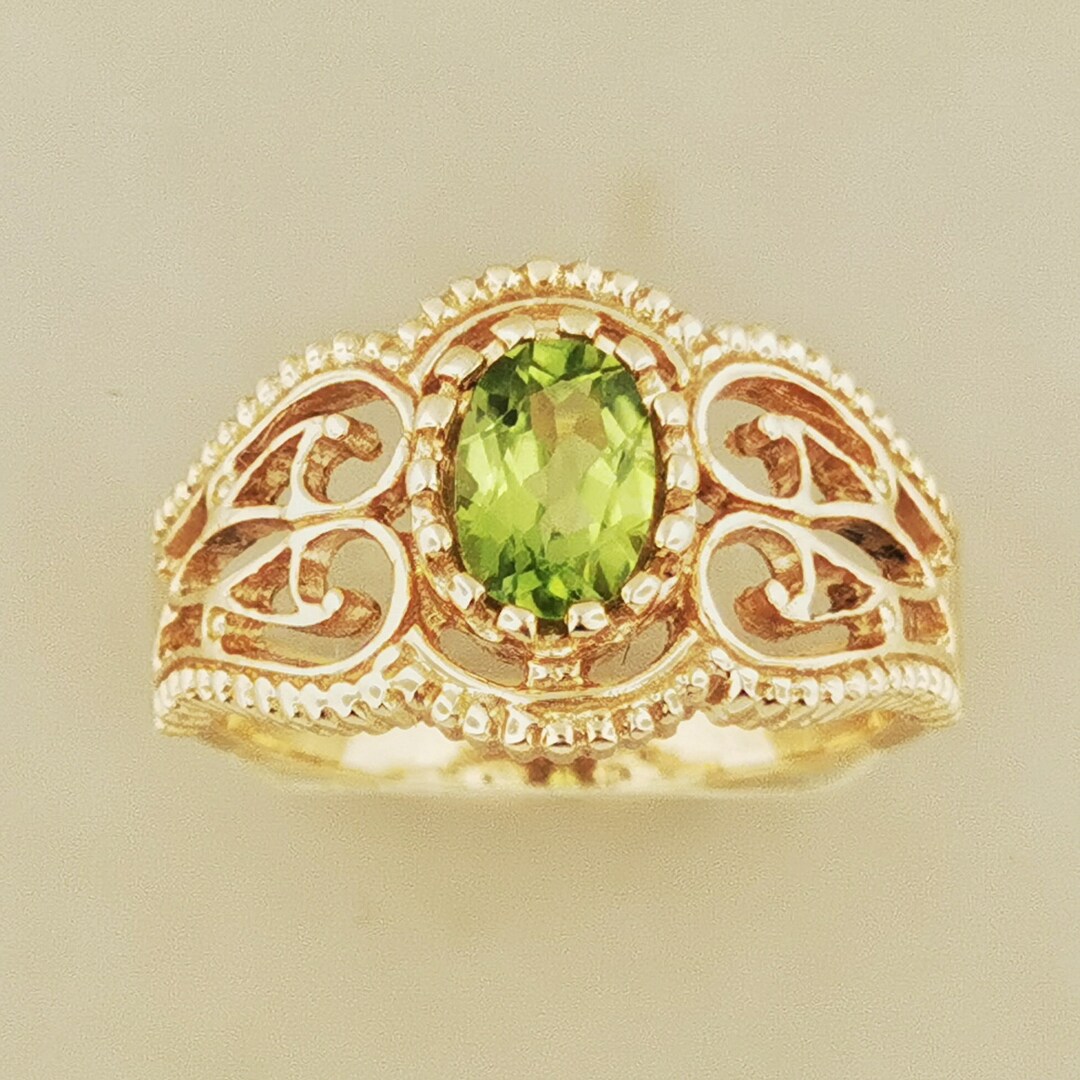 Vintage Style Filigree Ring With Gemstone in Antique Bronze, Gothic ...