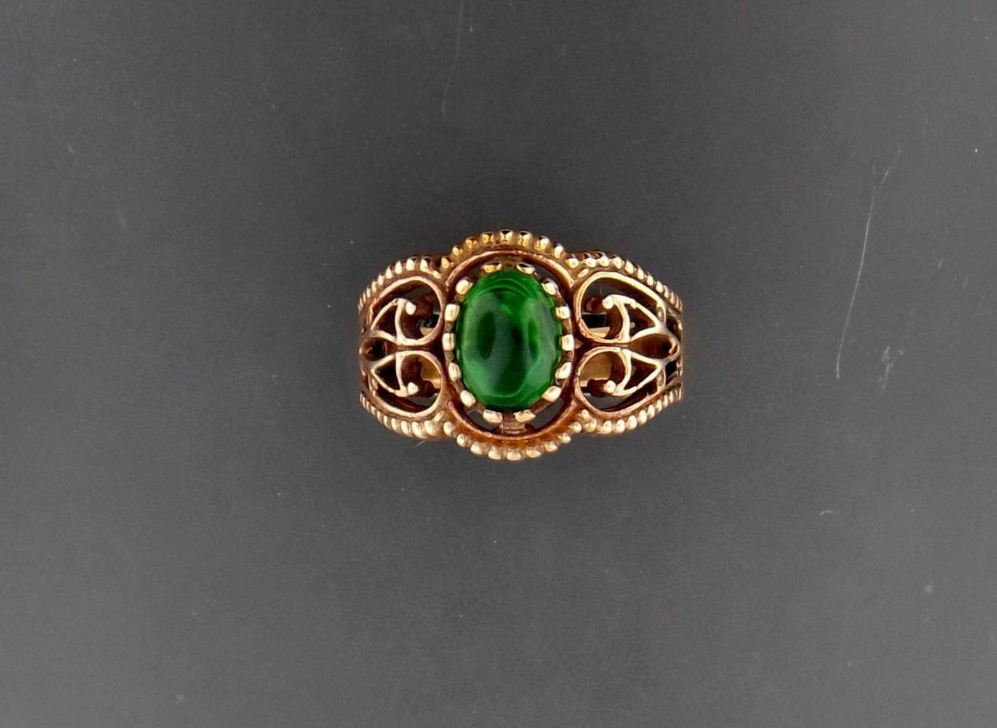 Vintage Style Filigree Ring with Gemstone in Antique Bronze | Etsy