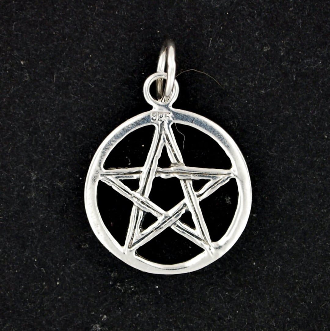 Small Two Sided Pentacle Pendant in 925 Silver or Bronze, Small ...