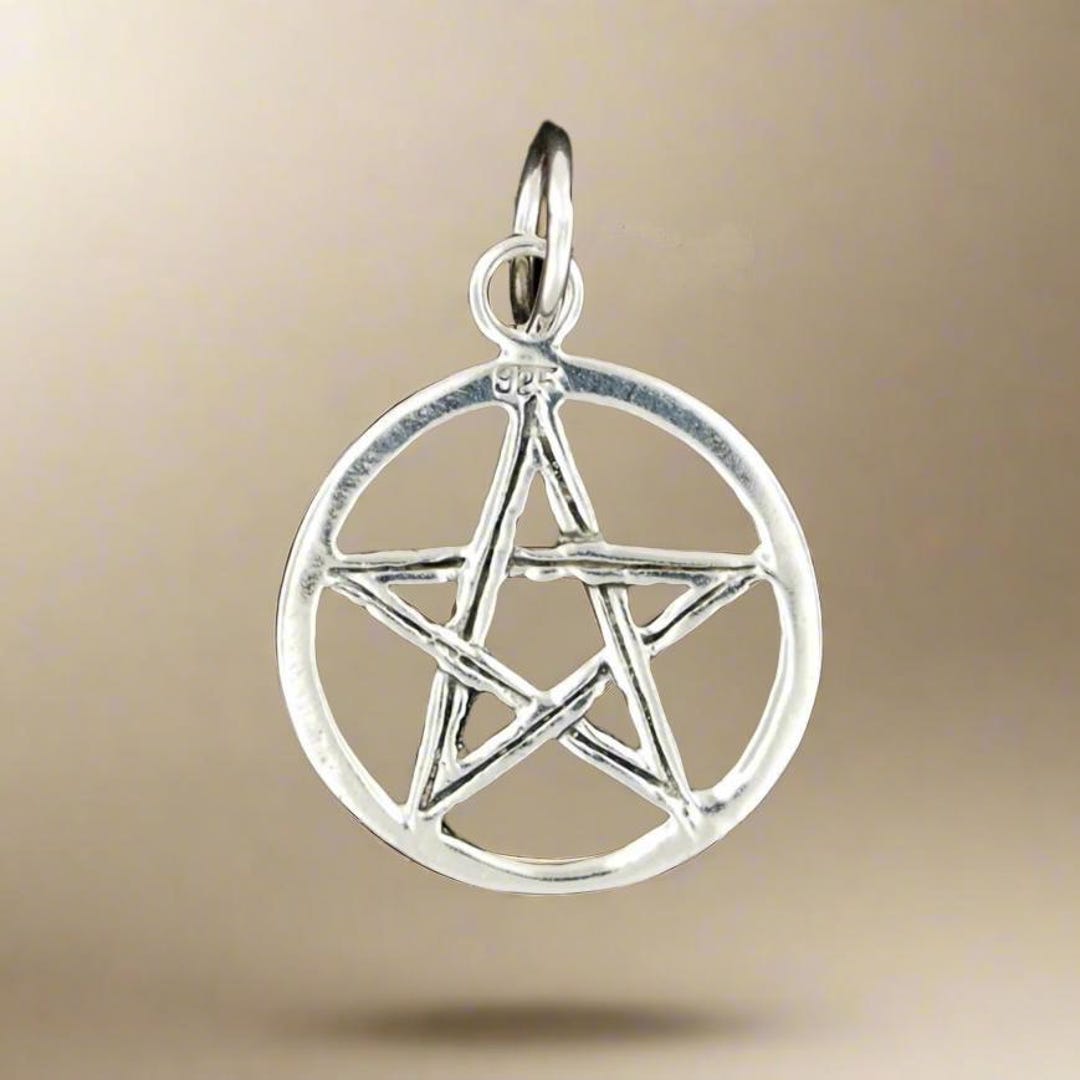 Small Two Sided Pentacle Pendant in 925 Silver or Bronze Small Pentacle ...