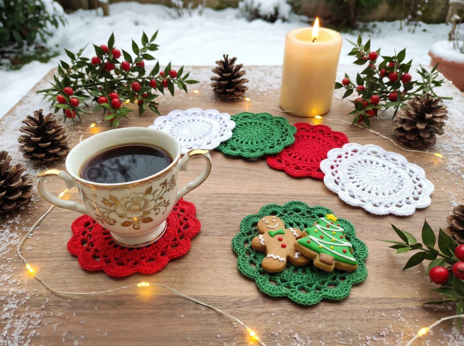 Christmas Crochet Coaster Pattern: Holiday Table Decor Easy & Quick ...