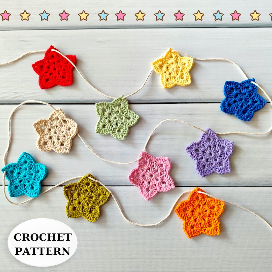 CROCHET PATTERN | Star Applique Pattern, Easy Crochet Pattern for ...