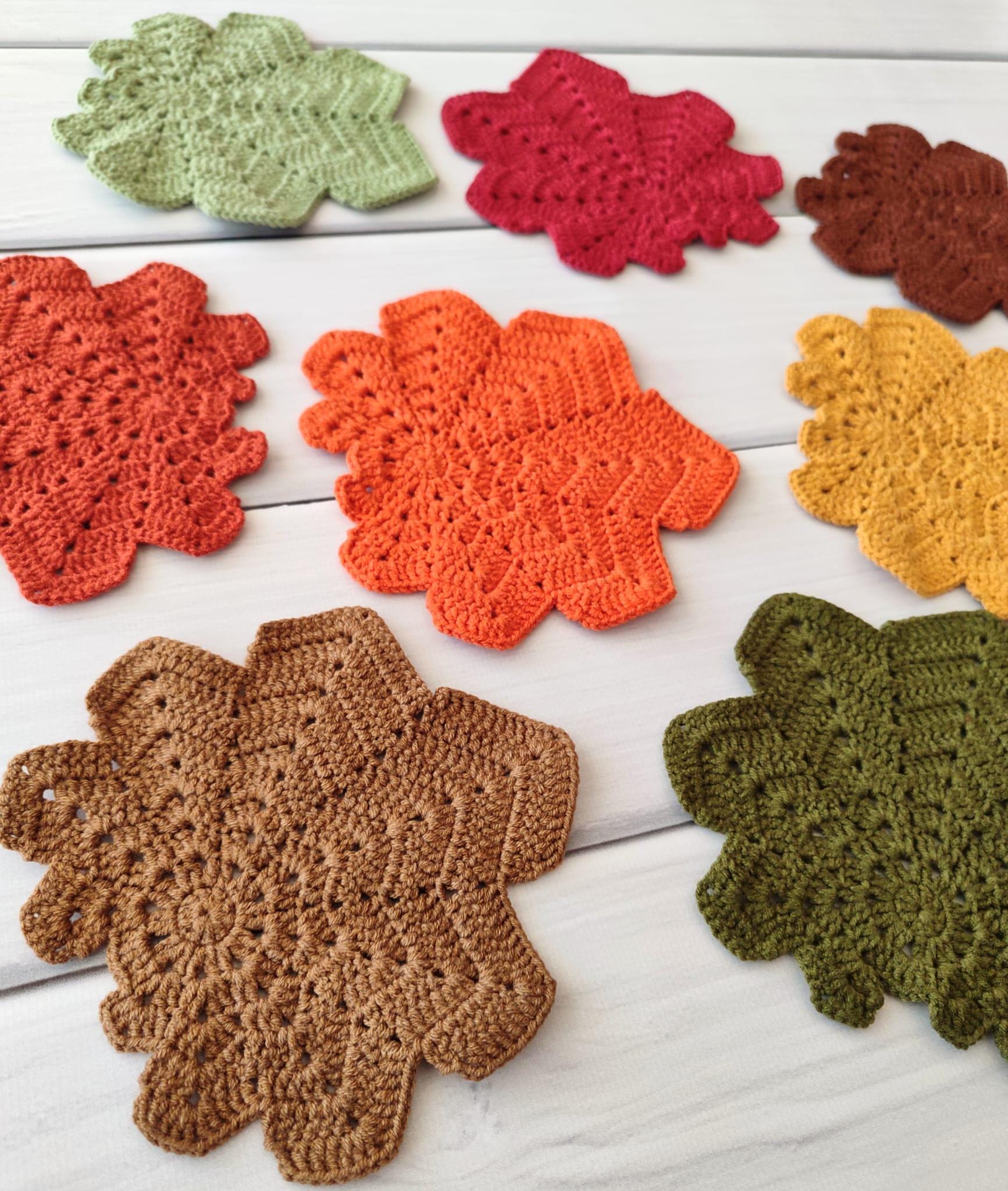 Maple Leaf Coaster Crochet Pattern: DIY Easy Mug Rug Tutorial PDF ...