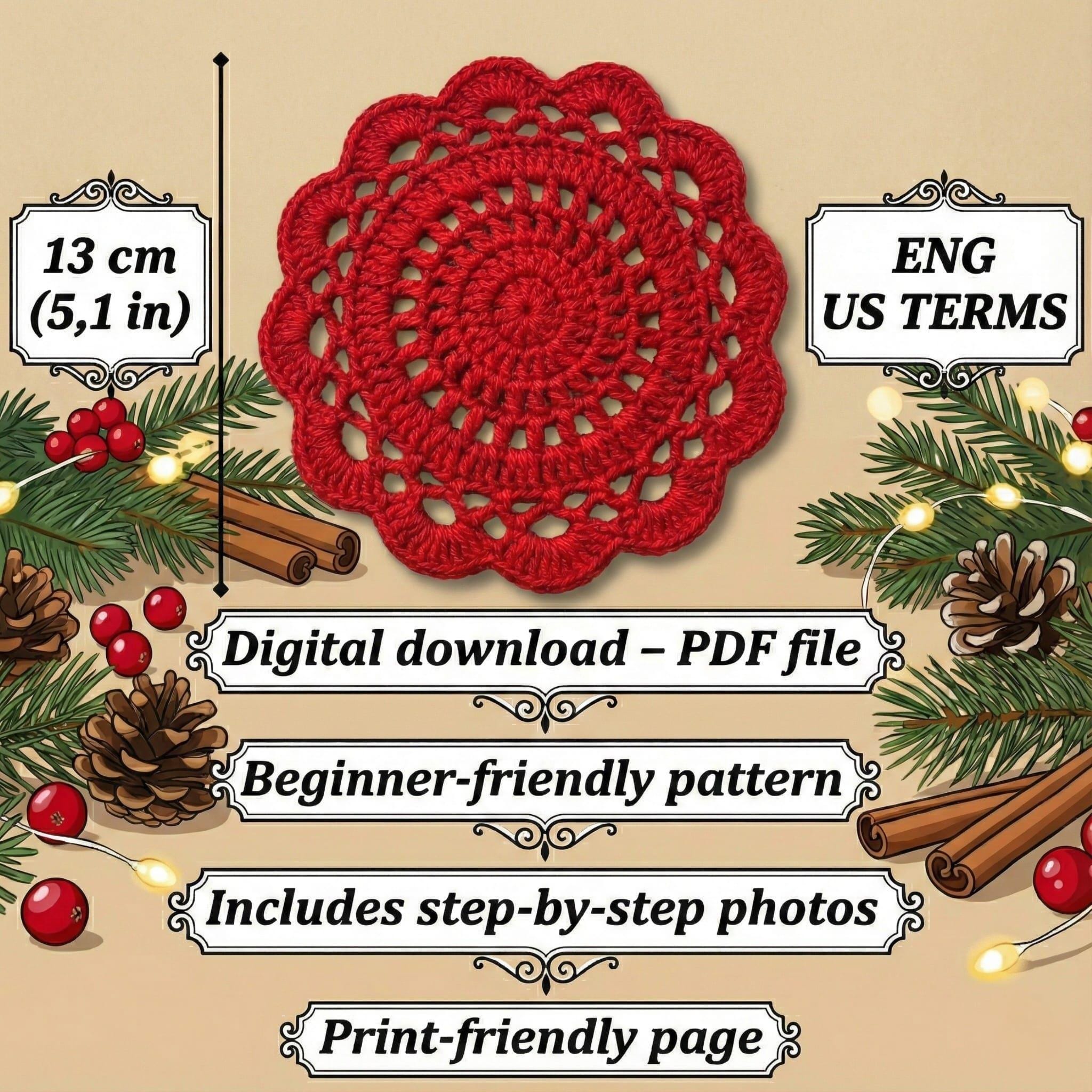 Christmas Crochet Coaster Pattern: Holiday Table Decor Easy & Quick ...