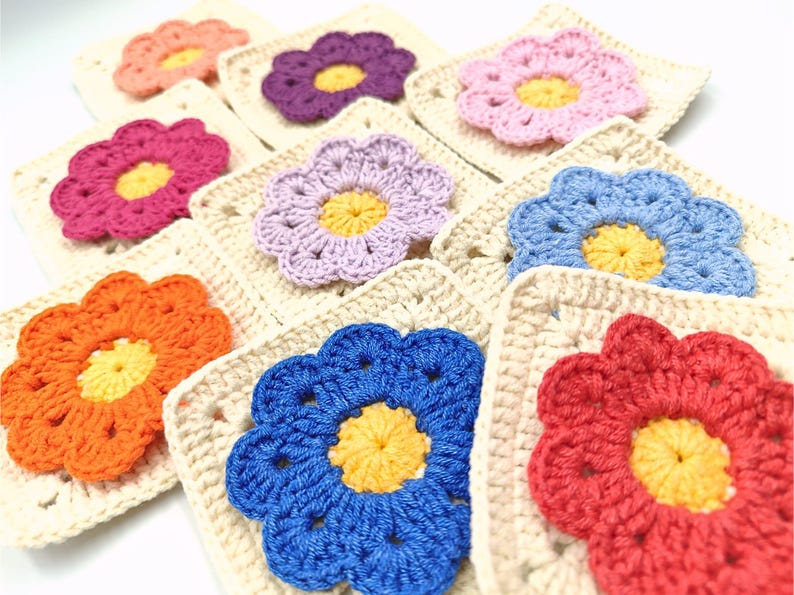 3d Flower Granny Square Free Pattern