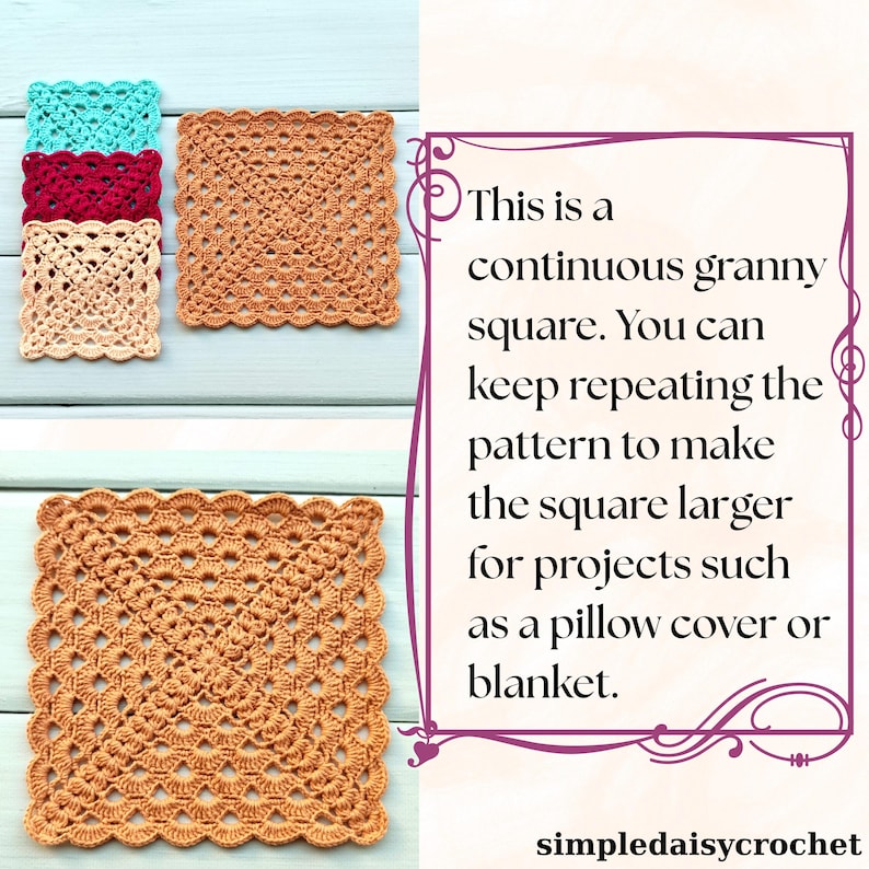 Granny Square Blanket Crochet Pattern: Easy Crochet Motif Beginner ...