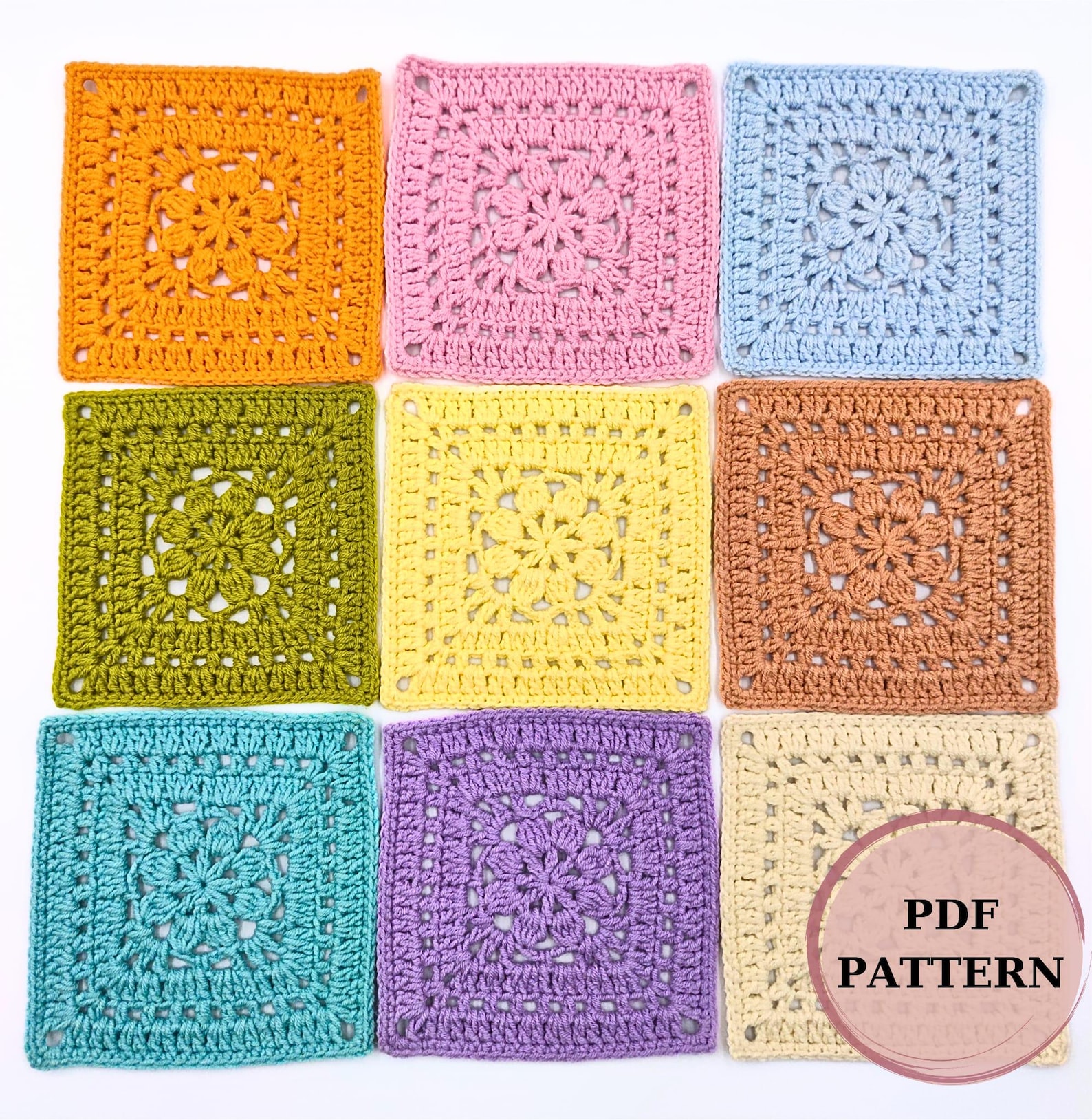Easy Flower Granny Square Crochet Pattern: Floral Blanket & Afghan ...