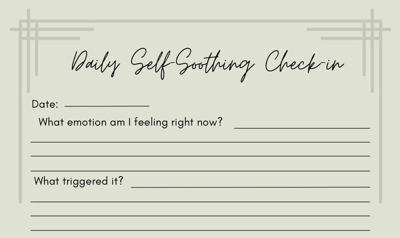Self-soothing Journal, Printable Anxiety Journal, Digital Mental Health ...