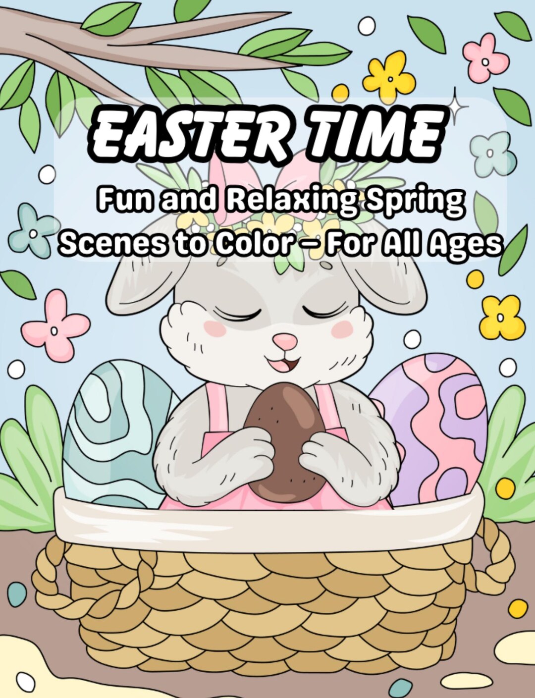 Easter Coloring Book for Kids – 30 Cute Bunny Pages – Printable Fun ...