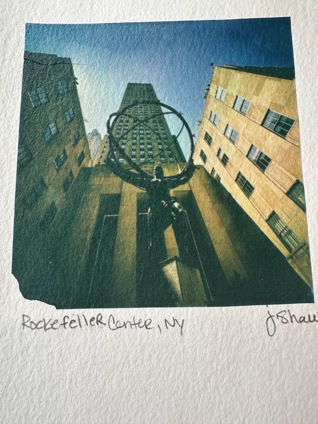 Rockefeller Center, New York City - Original 1-of-1 Polaroid Emulsion ...