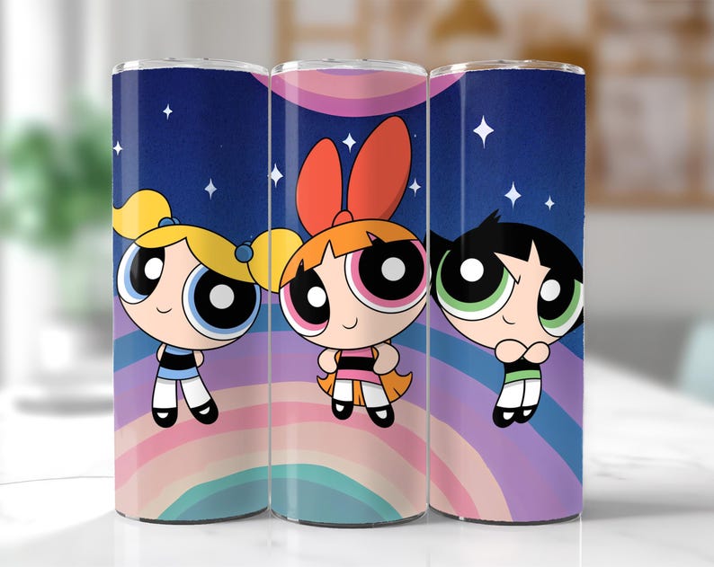 Super Puff Girls Tumbler Design | Cartoon Wrap PNG (digital Download ...