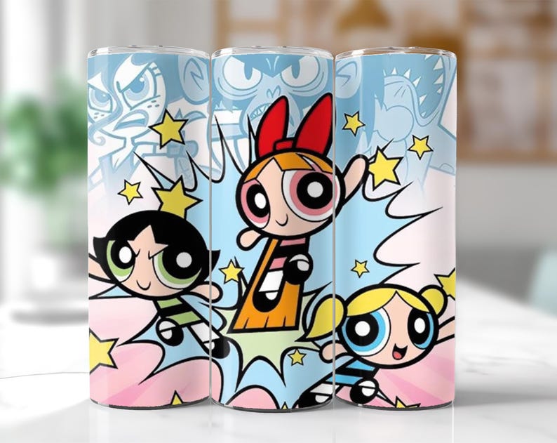 Super Puff Girls Tumbler Design | Cartoon Wrap PNG (digital Download ...